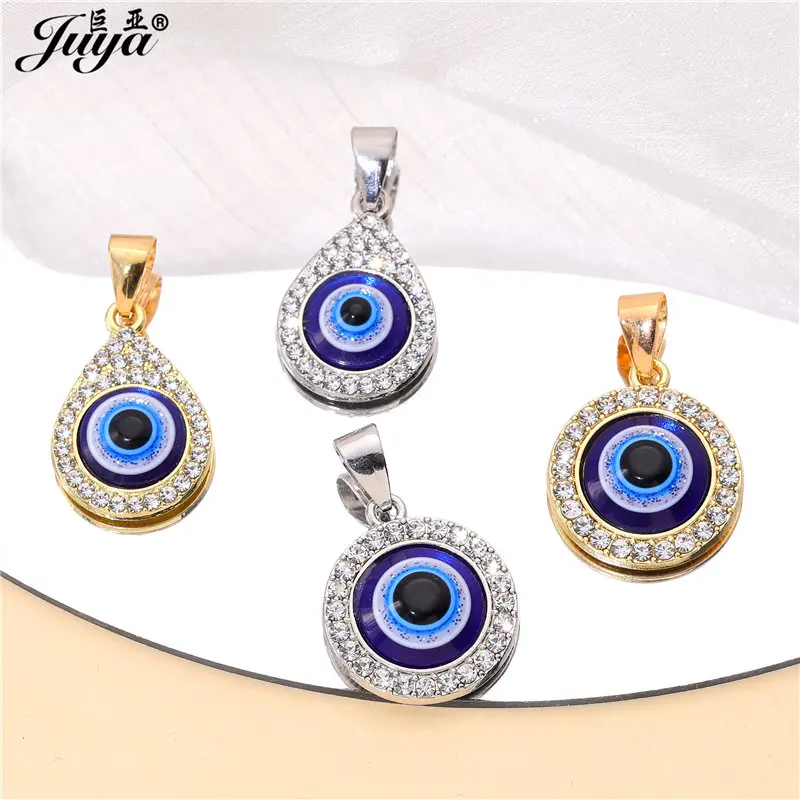 5pcs-lot-Bule-Turkish-Evil-Eye-Charms-With-Crystal-Pendants-For-Jewelry ...