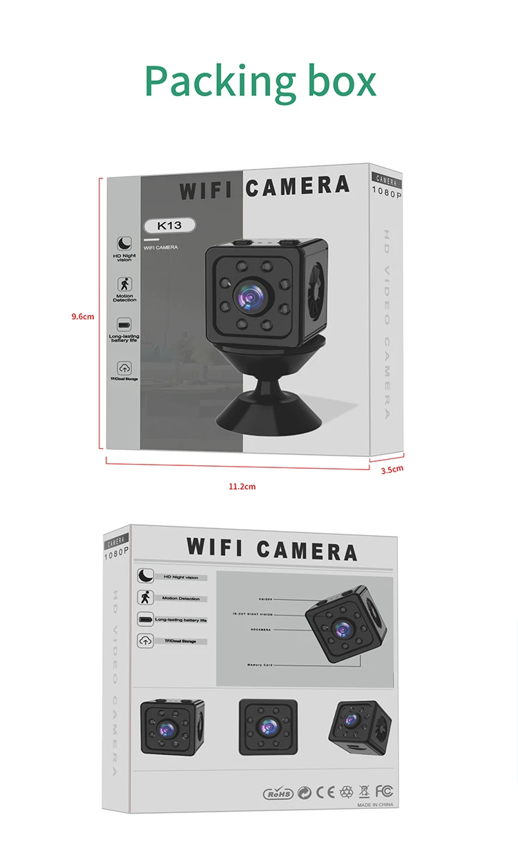 Caméra miniature,Mini caméra ip Wifi HD 4K, petit bouton de chemise ...