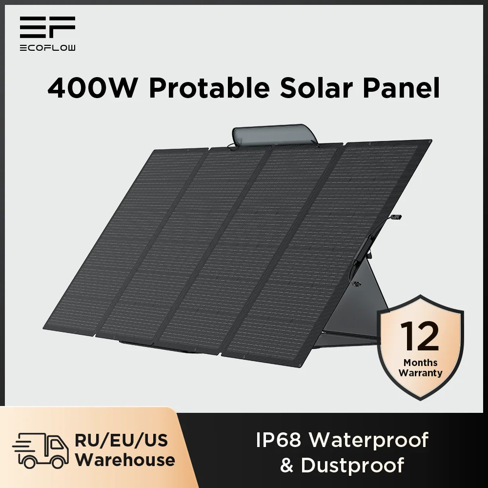 EcoFlow 400W Portable Solar Panel 23% 48V Foldable Complete with an ...