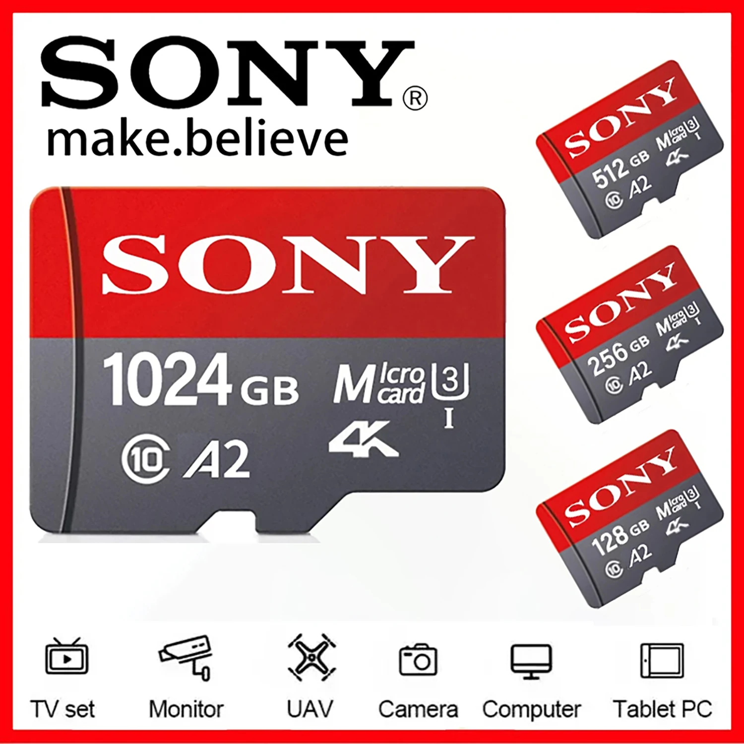 SONY-Memory-Card-Mini-Micro-SD-Card-Class-10-32GB-64GB-128GB-256GB-U3 ...