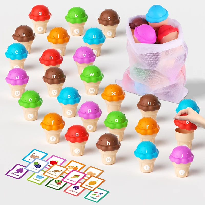 Children-Color-Ice-Cream-Sorting-Montessori-Toys-Letter-Number-Learning ...