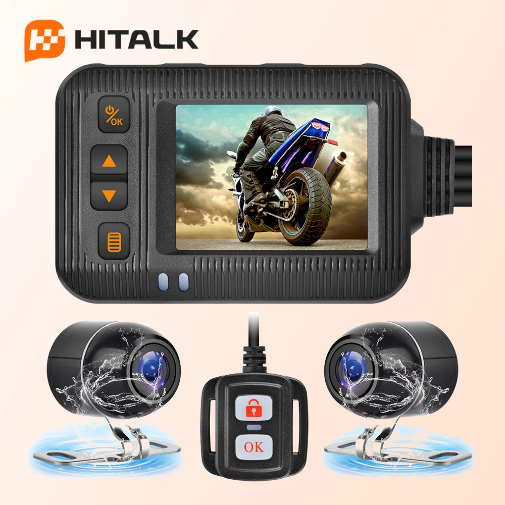 1080P-Waterproof-Motorcycle-Camera-DVR-Motorcycle-Dashcam-2-Inch-Front ...