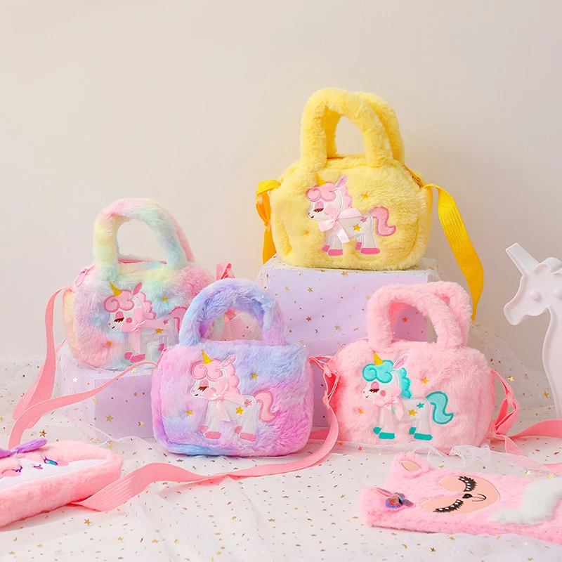 Kid-Embroidery-Unicorn-Plush-Crossbody-Purses-And-Handbags-Little-Girls ...
