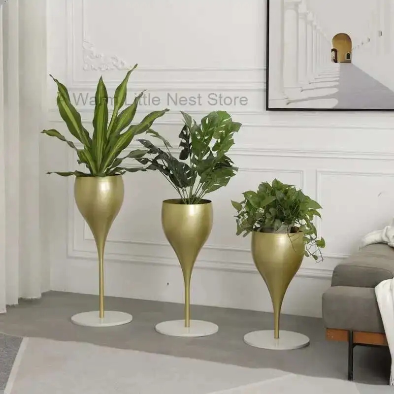 Living Room Floor Standing TV Cabinet Sofa Luxury Iron Indoor Flowerpot ...