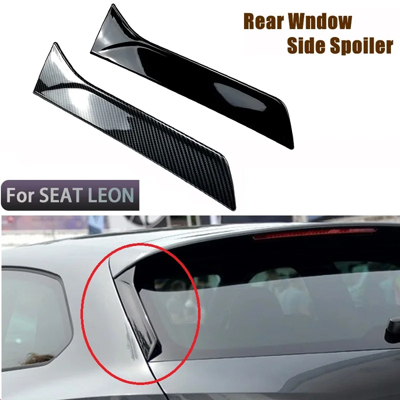 1-Pair-Auto-Window-Trim-Lip-Spoiler-Aleron-Glossy-Carbon-Look-Black-For ...
