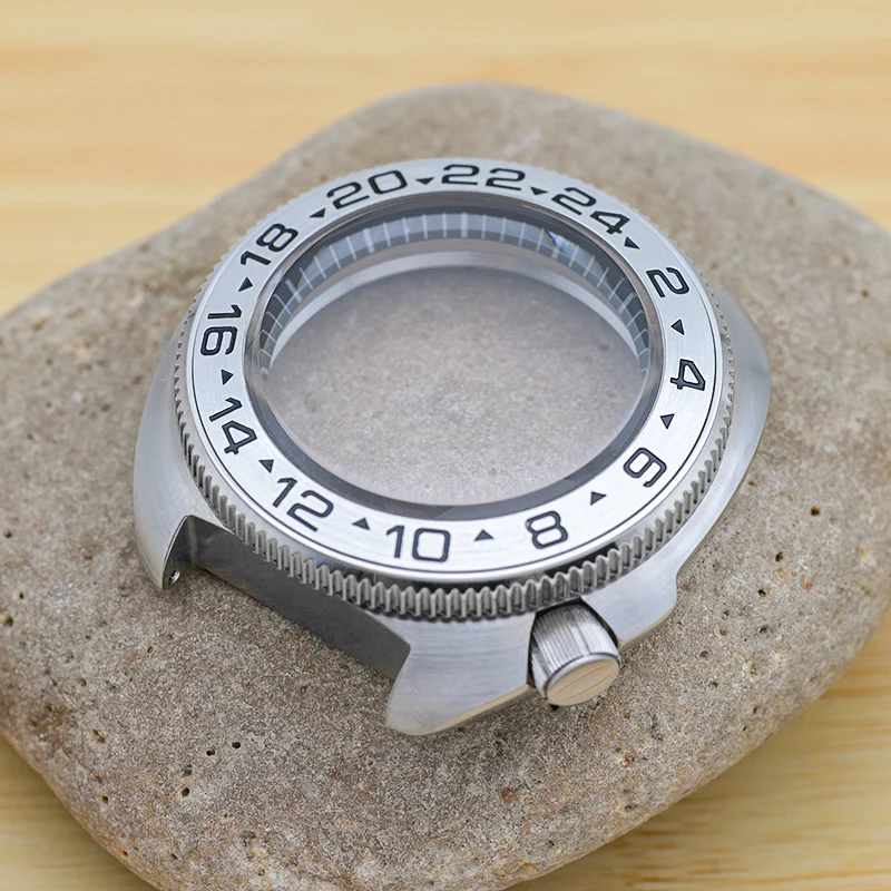 Mod 44mm Case Curved Bezel Insert Transparent Bottom Cover Fits Seiko ...