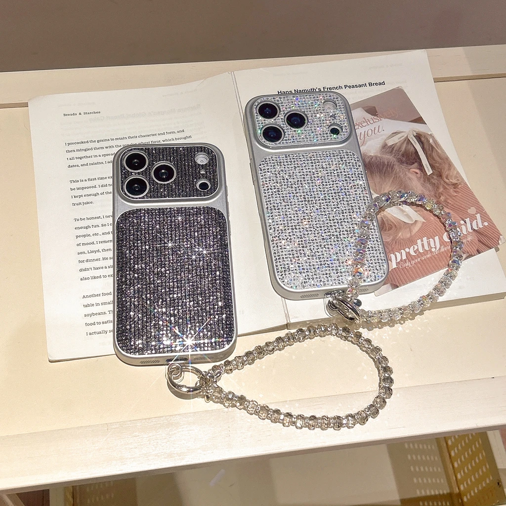 Luxury Advanced Bling Bling Sequin Grid Silver Border With Lanyard ...