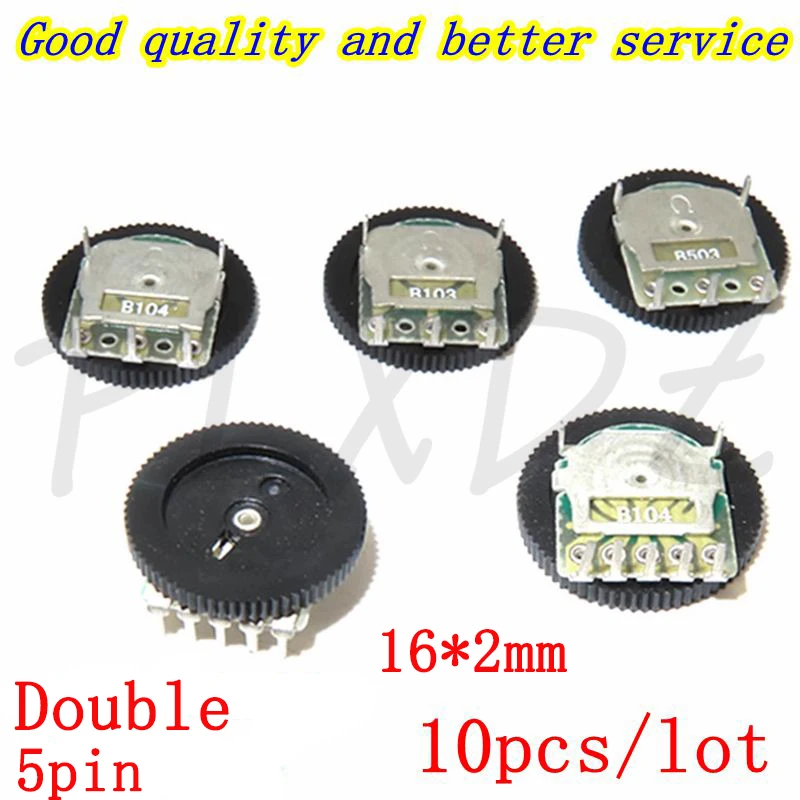 10PCS Double Dial Taper Volume Wheel Duplex Potentiometer B102 B103 ...