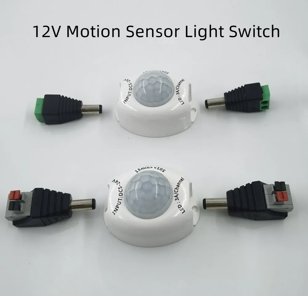 12V-Motion-Sensor-Light-Switch-5V-DC-Activated-Timer-Automatic-Movement ...