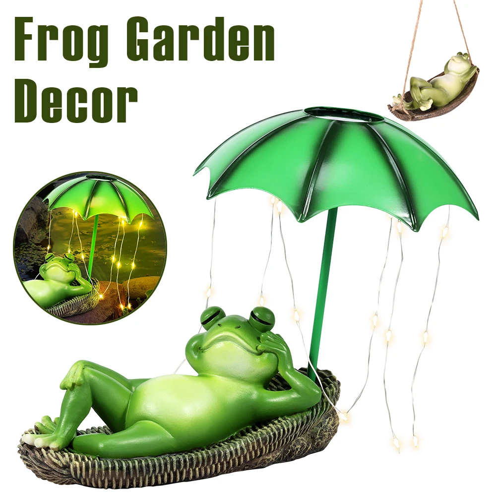 Cute-Solar-Frog-Garden-Decor-Resin-Frog-Sculpture-Lights-Waterproof ...