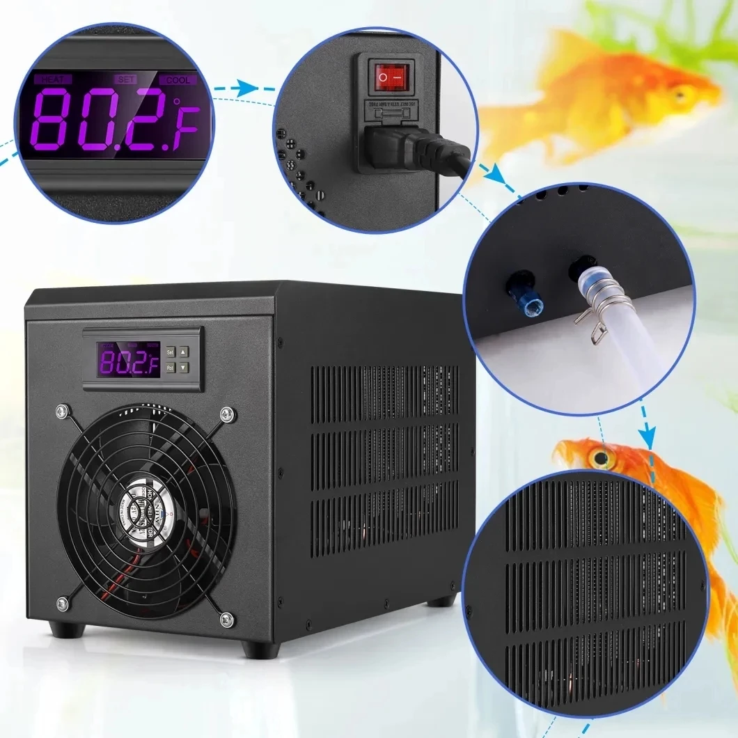Aquarium Water Chiller Power Water Cooler Thermostat Marine Coral Reef ...