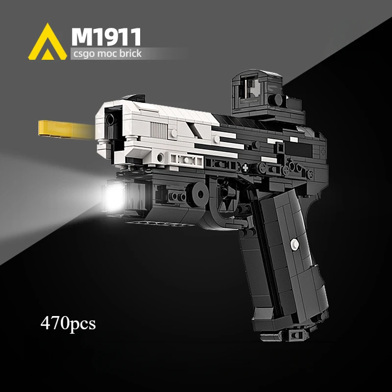 MOC Shootable Building Block Model M1911 Black Technology Version Toy ...