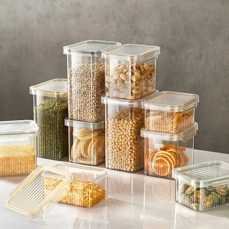 Sealed-Plastic-Food-Storage-Container-Grain-Box-Kitchen-Snack-Fridge ...