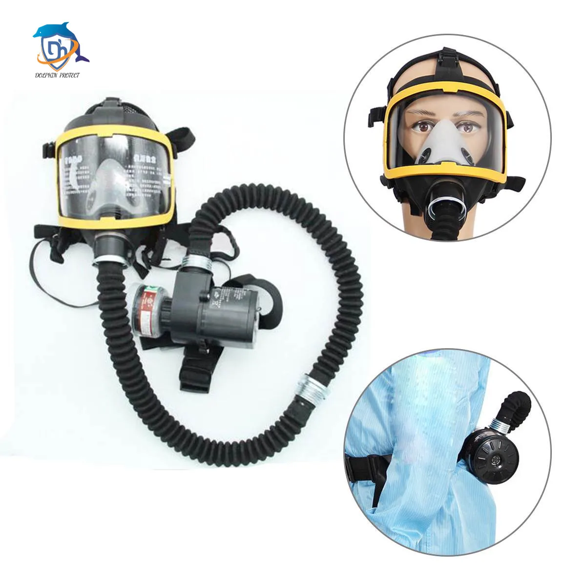 Electric-constant-flow-air-supply-type-full-face-gas-mask-painting-tool ...