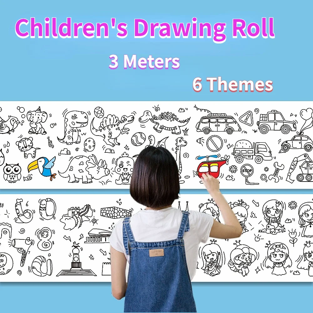 Children-s-Drawing-Roll-DIY-Coloring-Paper-Roll-Color-Filling-Paper ...