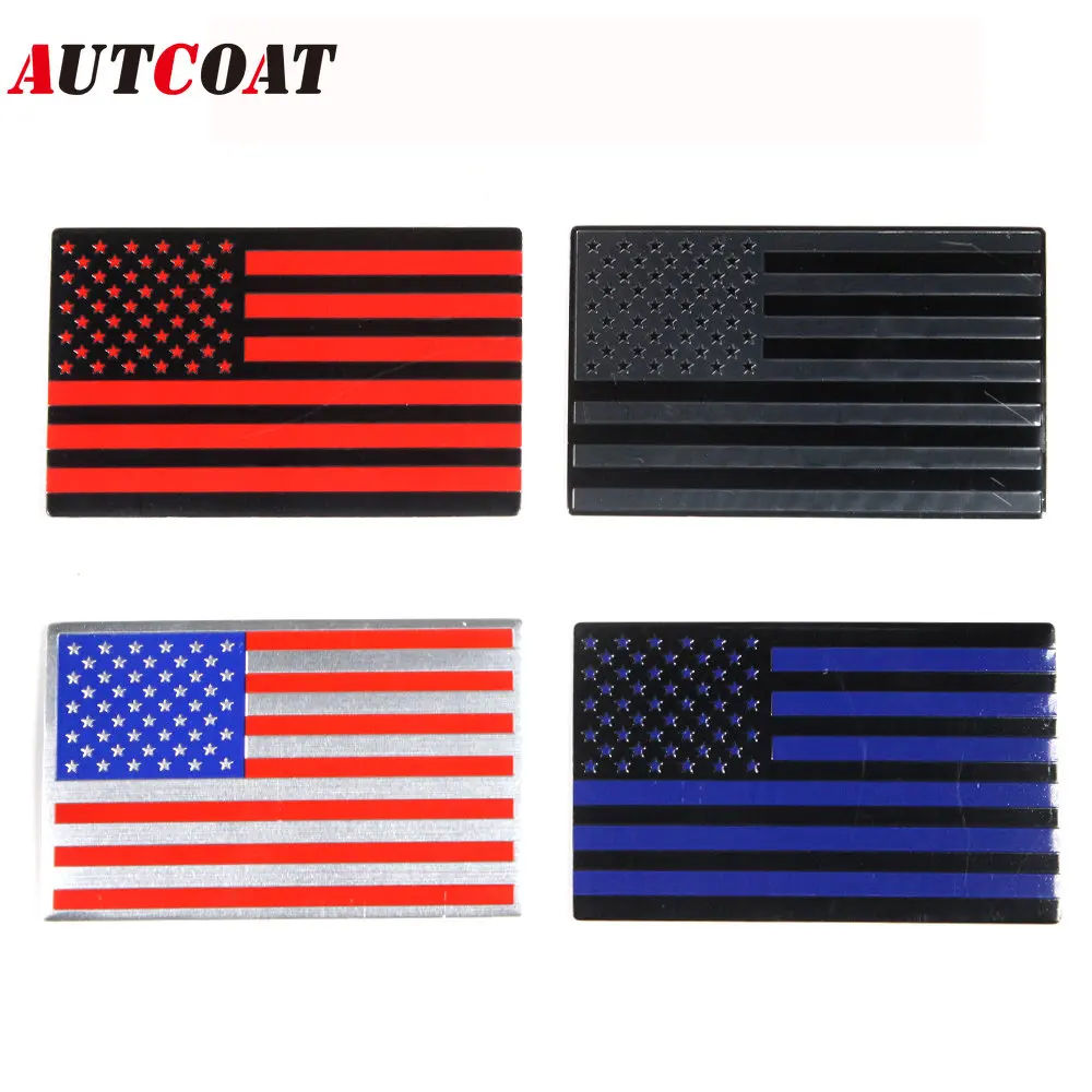 2Pcs-Pair-American-Flag-Emblem-Decal-Stickers-Metal-Car-Decals-Bumper ...