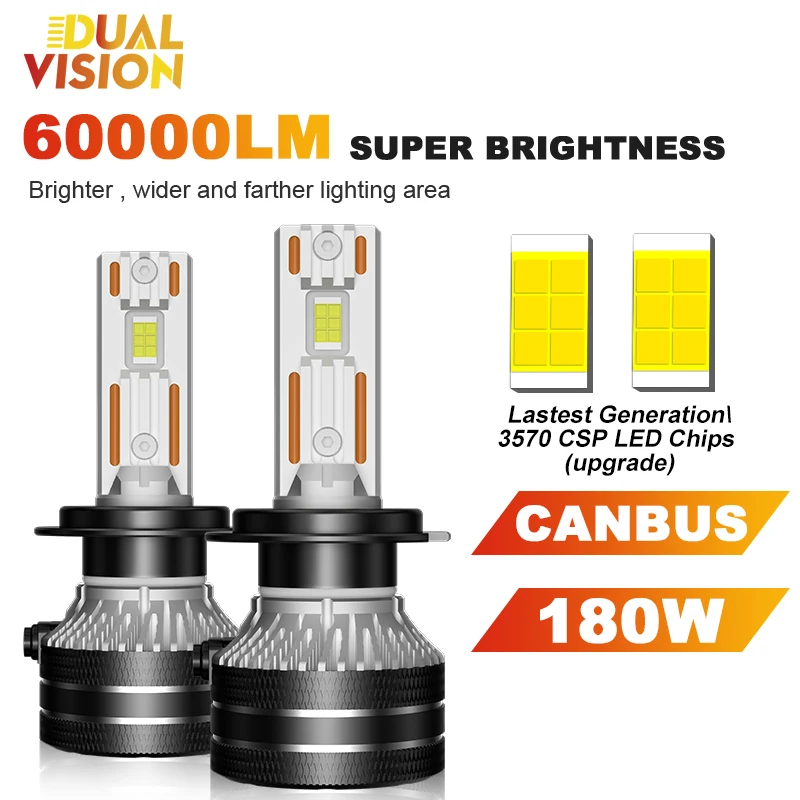 H7-LED-60000LM-Headlights-Canbus-8000K-H1-H4-H11-9012-HIR2-H8-H9-9005 ...