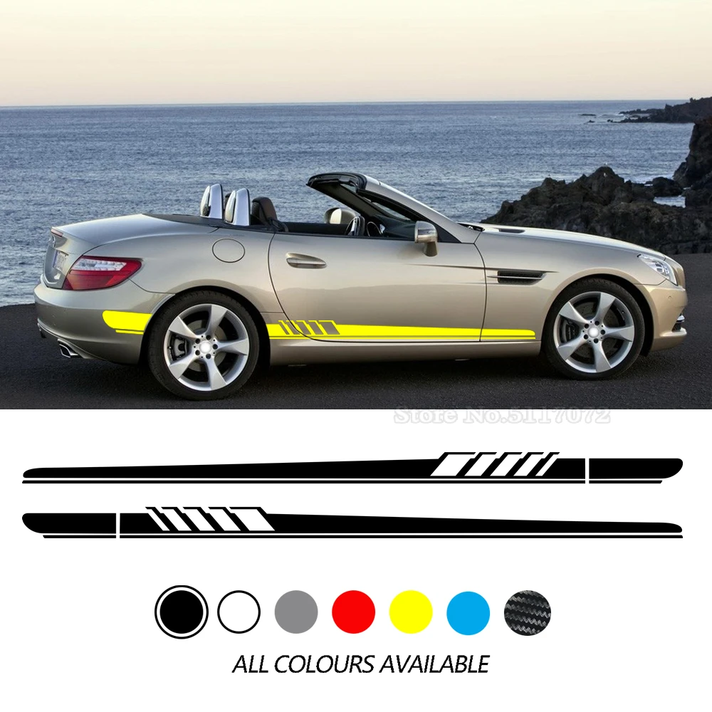2-Pcs-Car-Door-Both-Side-Stripe-Stickers-Vinyl-Decal-For-Mercedes-Benz ...