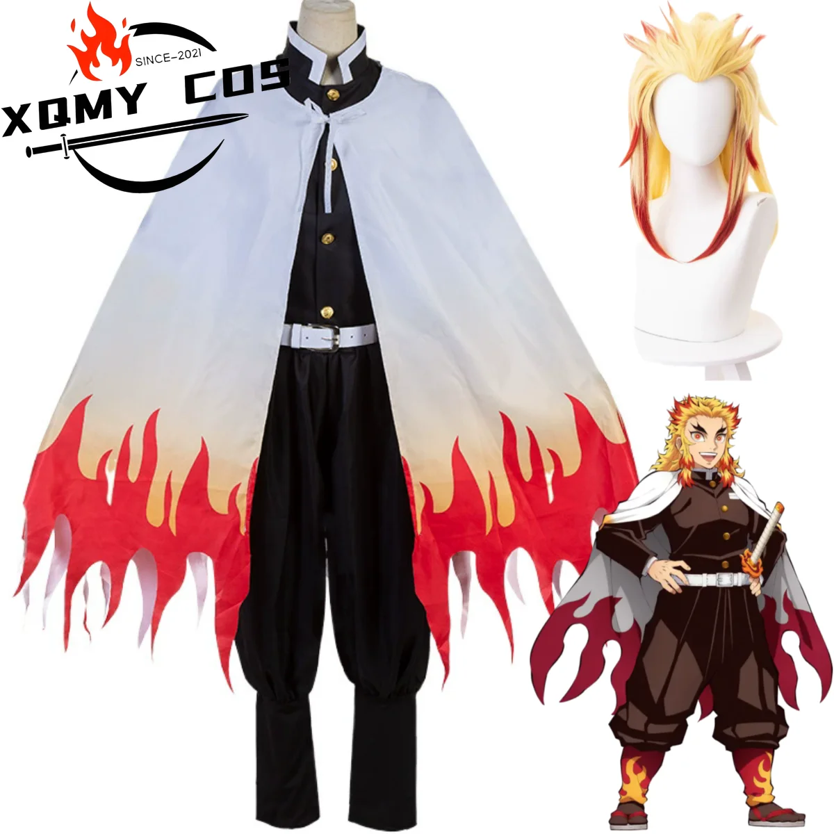 XQAnime Hashira Member Rengoku Kyoujurou Cosplay Costume Japanese Fight ...