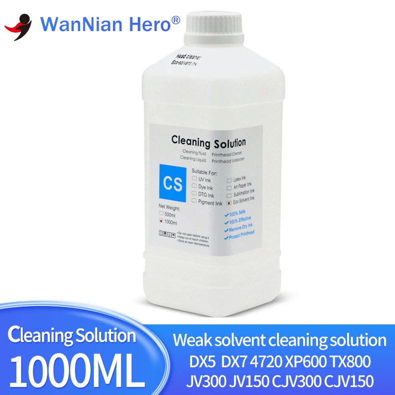 1000ML Eco-Solvent Ink Cleaning Solution For Epson/Roland/Mimaki/Mutoh ...