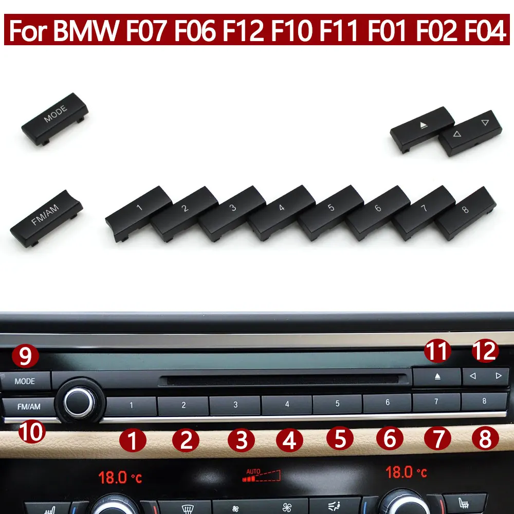 Dashboard Multimedia Radio CD Player Digit Button Switch Cover For BMW ...