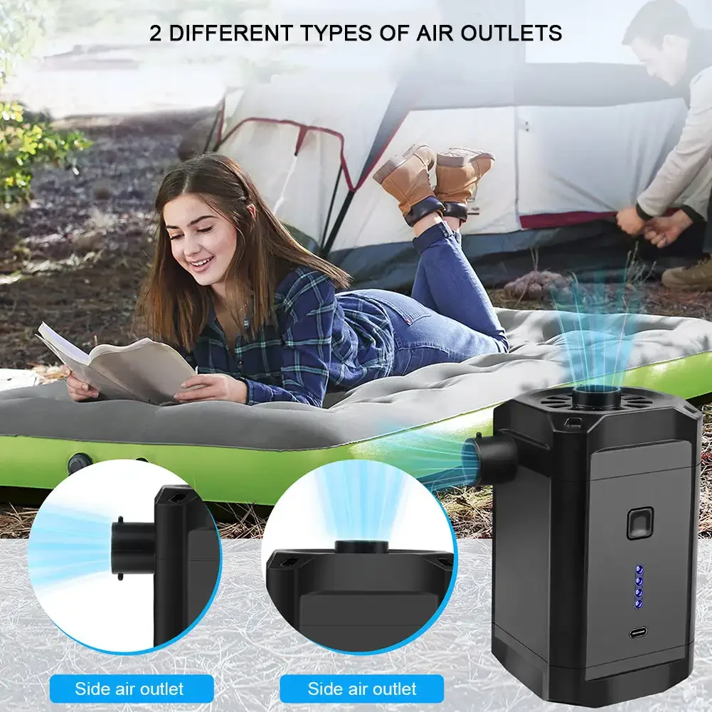 Electric Air Pump Inflator Air Compressor Battery Rechargeable Portable ...