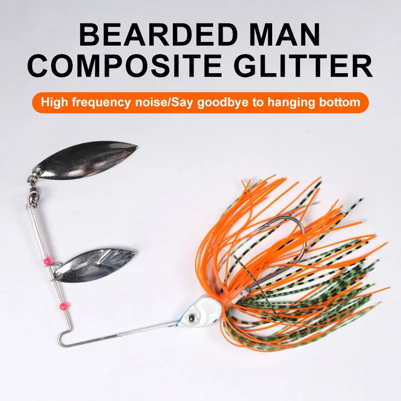 14g-Bearded-Rotating-Fishing-Lure-Trolling-Composite-Glitter-Anti ...