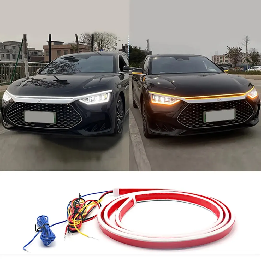 Luces LED de circulación diurna dinámicas blancas y amarillas para ...