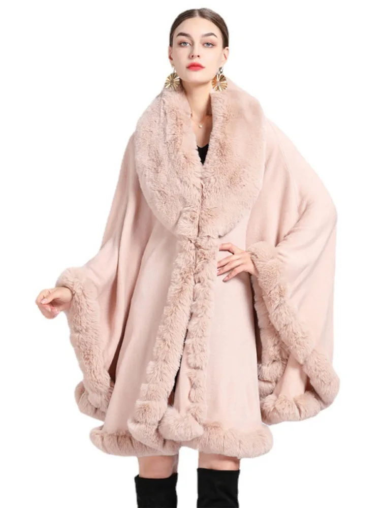 Elegant-Imitation-Rabbit-Fur-Cape-Women-Winter-Clothing-Thick-Warm ...
