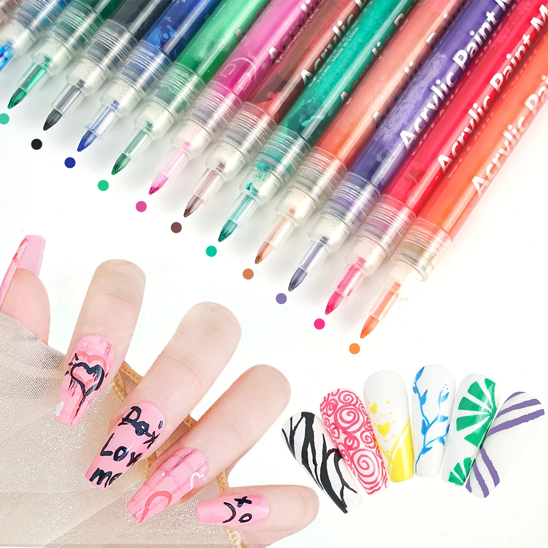 1-Pc-Nail-Art-Graffiti-Pen-Abstract-Lines-Flower-Sketch-Drawing ...