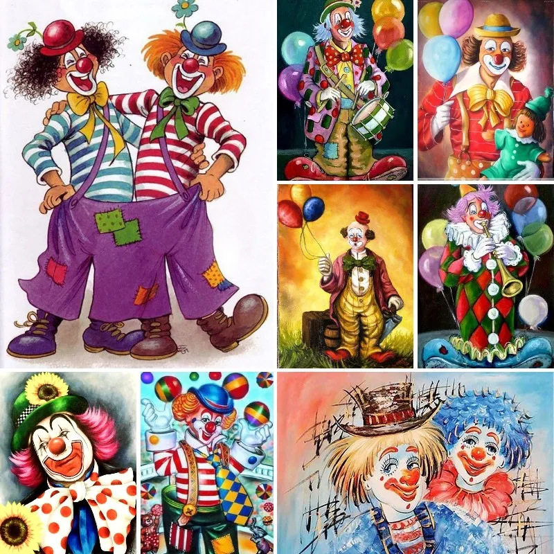 DIY 5D Diamond Embroidery Cartoon Clowns Full Square Round Diamond ...