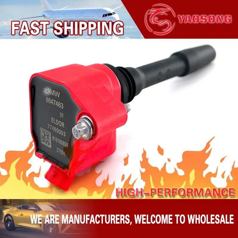 1PCS-HIGH-ENERGY-RED-IGNITION-COIL-12138615991-12138678438-UF750-FOR ...