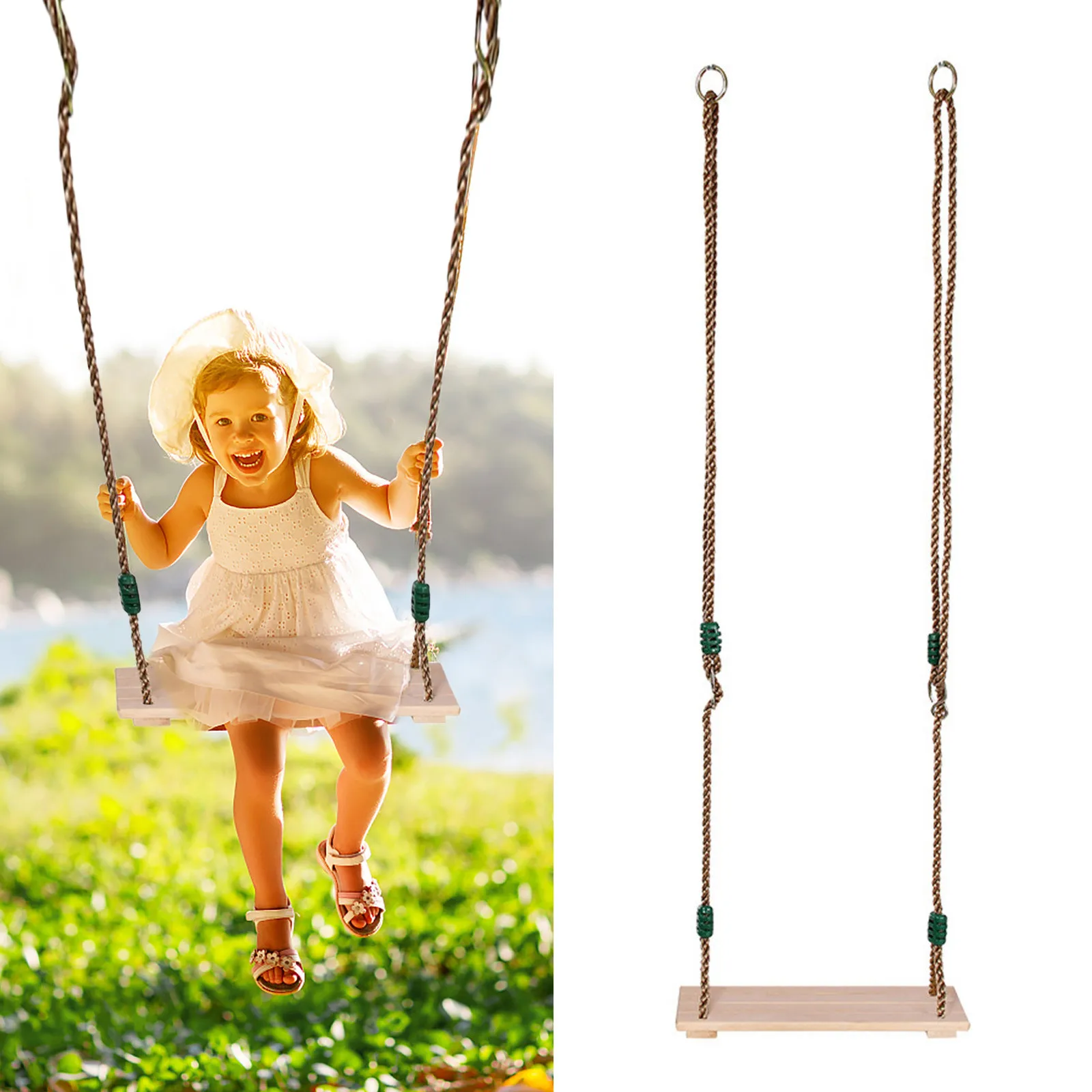 Wooden Swing Seat With Rope – ADVENTURE GAMES CO.