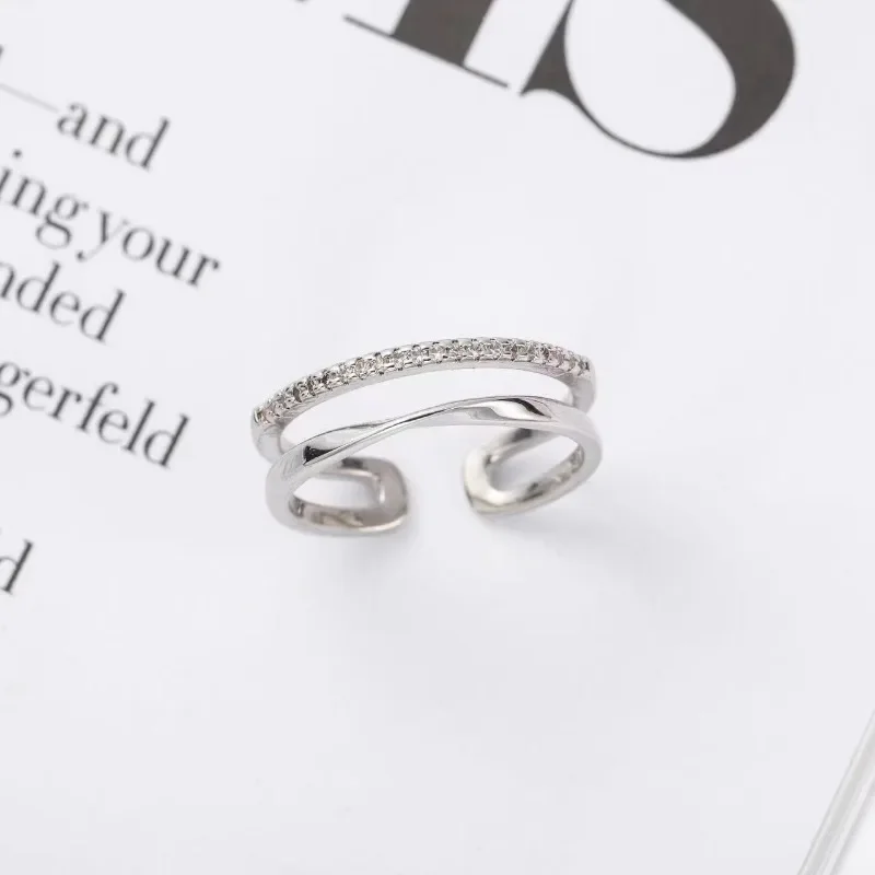 Original-925-Sterling-Silver-Double-LInes-Rings-For-Women-Wedding-Engagement-Silver-Women-s ...
