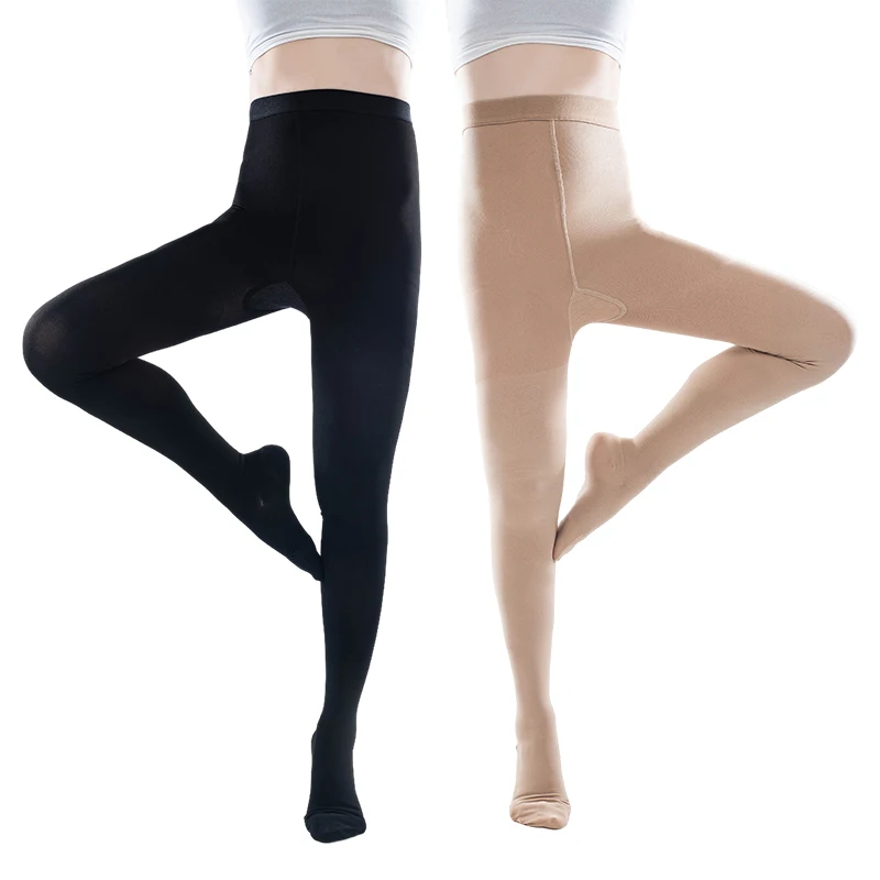 Plus Size Medical Compression Pantyhose S-4XL 23-32mmHg Elastic Class 2 ...