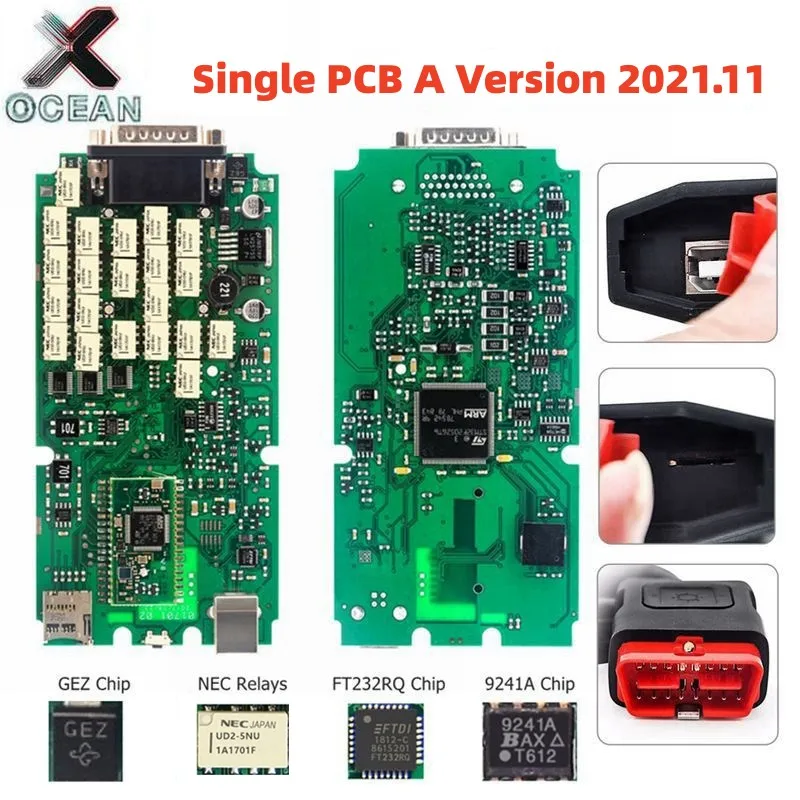 A-TCS-PRO-green-Single-PCB-board-with-FT232RQ-9241A-Chip-TCS-PRO-V2021 ...