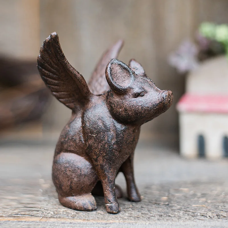 Multifunctional Retro Cast Iron Flying Pig Octopus Ornaments Creative ...