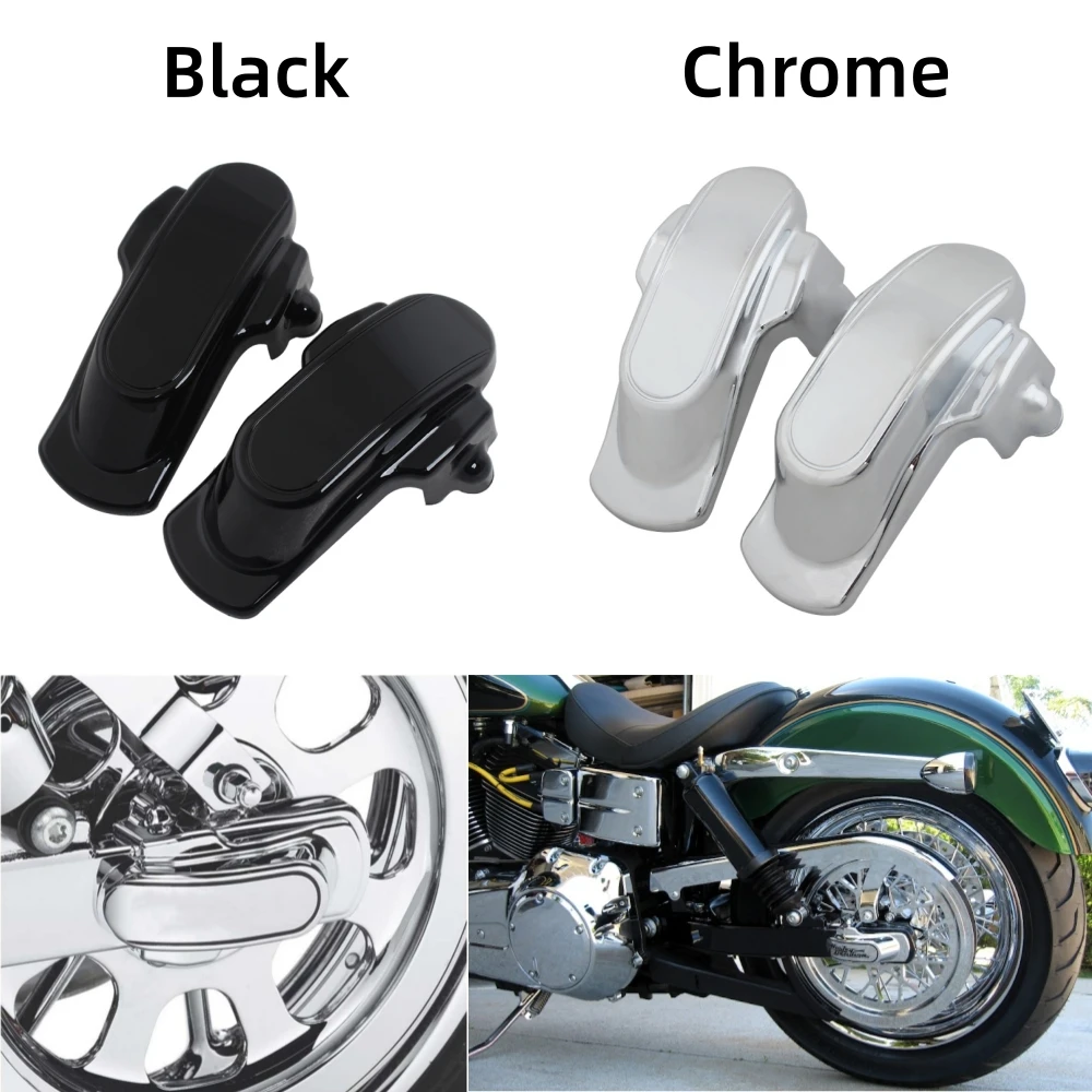 Motorcycle-Black-Chrome-Rear-Axle-Nut-Covers-Caps-For-Harley-Dyna ...