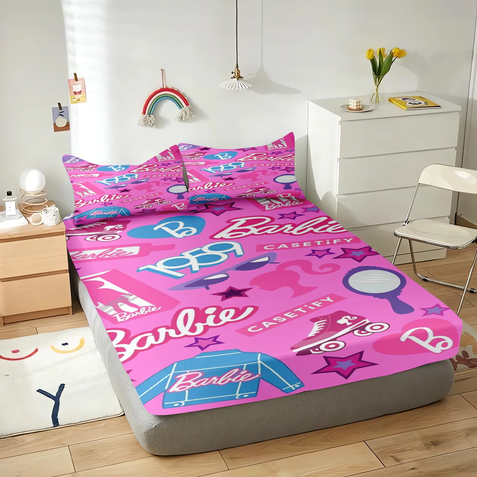 Barbie-Fairy-Princess-Cartoon-Fitted-Sheet-Coverage-Sheets-Cover ...