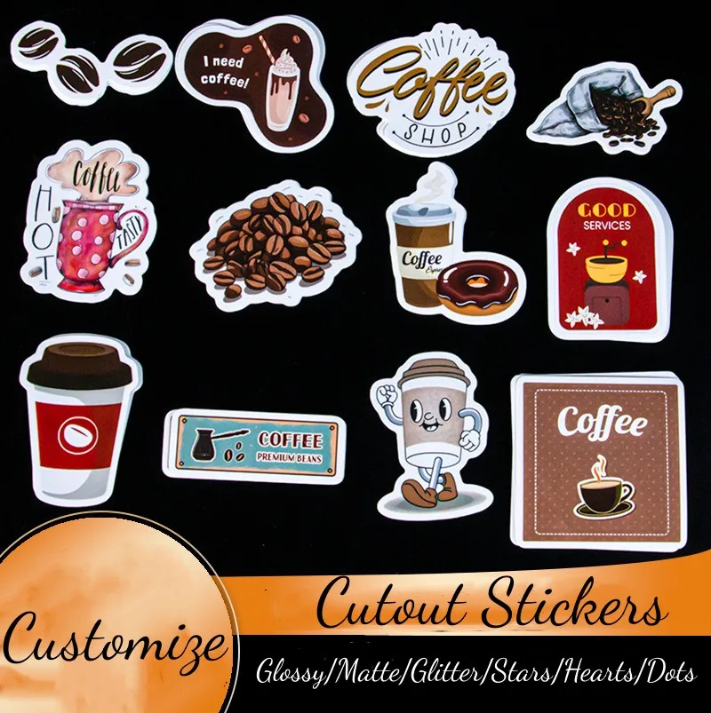 100pcs Custom Design Vinyl Decals Business Stickers Labels Die Cutout ...