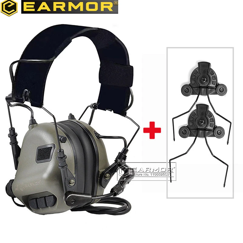 Earmor M32 Mod3 Shooting Noise Cancelling Headset&exfil Helmet Rail Adapterset Tactical ...