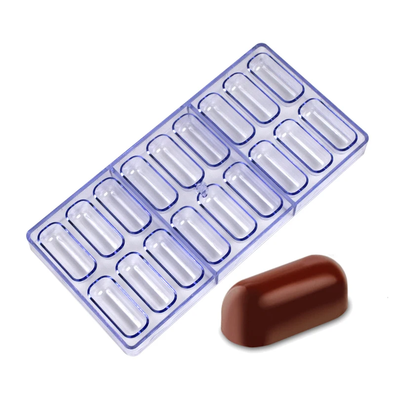 Polycarbonate-Chocolate-Mold-Capsule-Shape-18-Cavity-Candy-Bonbons ...