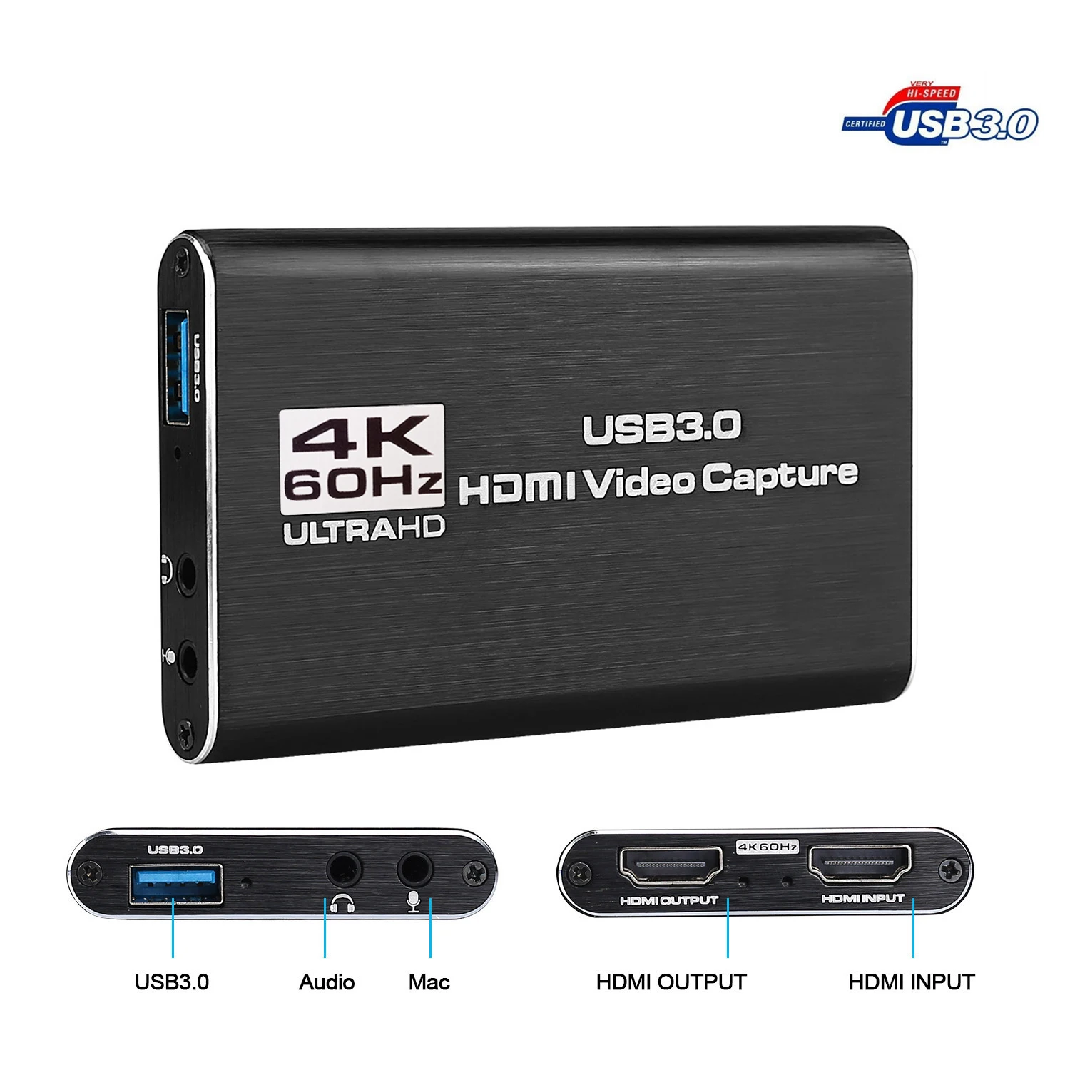 4K HDMI to USB 3.0 Video Capture Card Video Recorder For OBS vMix ...