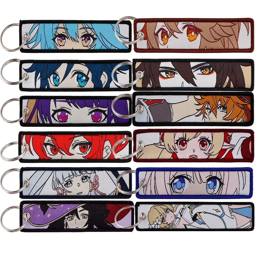Game-Genshin-Impact-Zhongli-Kazuha-Key-Tag-Embroidery-Key-Fobs-Holder ...