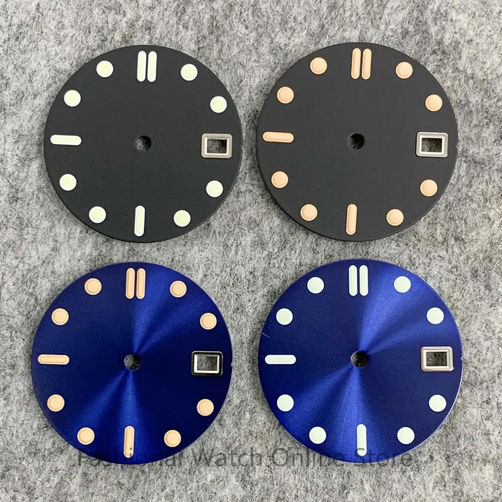 New-28-5mm-Watch-Dial-Green-Luminous-Watch-Faces-Sunray-Frosted-Dial ...