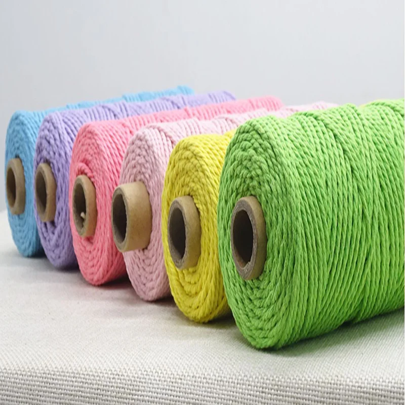 Cordão de fio de macramê natural para decoração de malha manual, corda ...