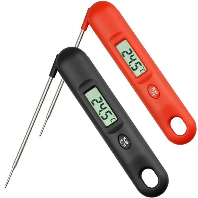 Foldable Digital Display Meat Thermometer with Probe for Cooking BBQ ...