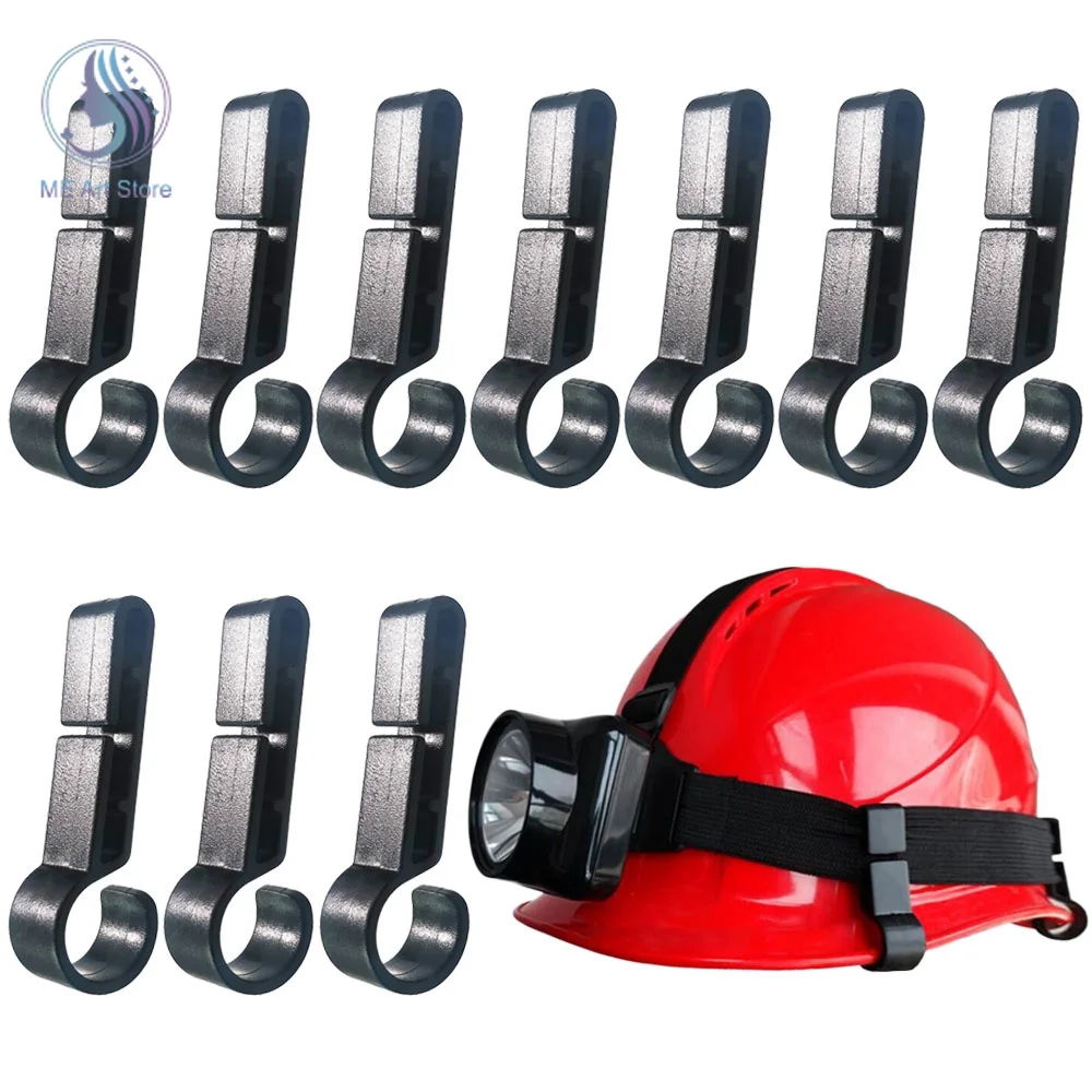 10Pcs-Helmet-Clips-Attachment-Head-Light-Clamps-Black-Set-Headlamp-Hook ...