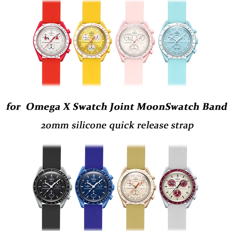 20mm Quick Release Strap Silicone Watchand For Moonswatch Rubber Band ...