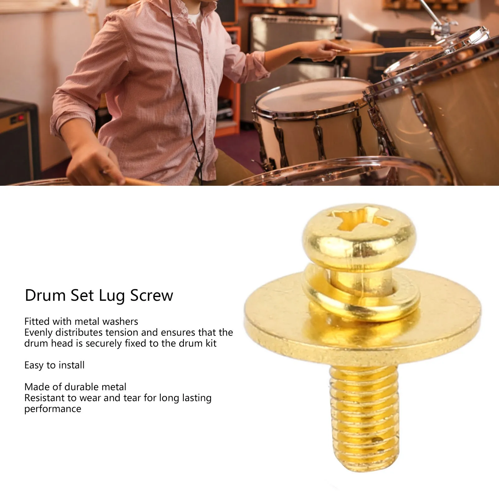 10Pcs-Drum-Set-Lug-Screw-Replacement-Metal-Musical-Instrument-Drum-Kit ...